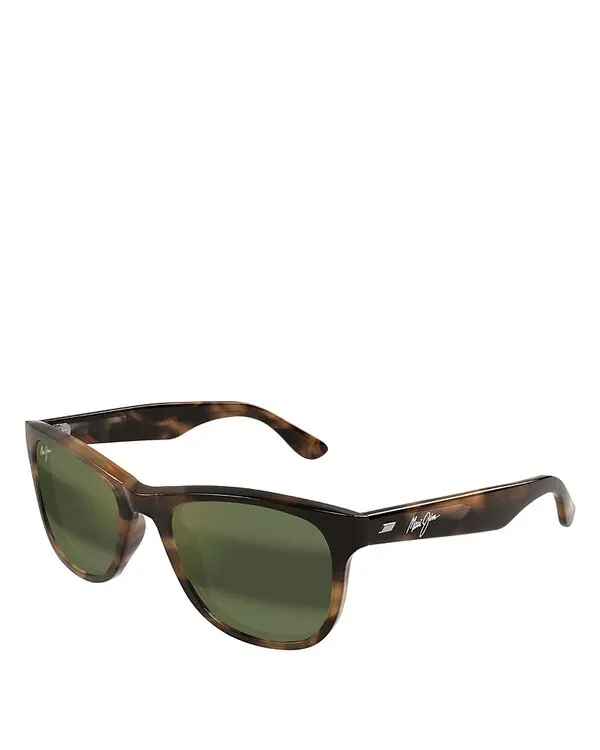 Maui Jim Kikonia Xl Rectangle Sunglasses - Melange Brown Havana